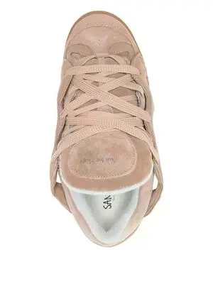 SANTHA Suede Cut-out Sneakers - Neutrals