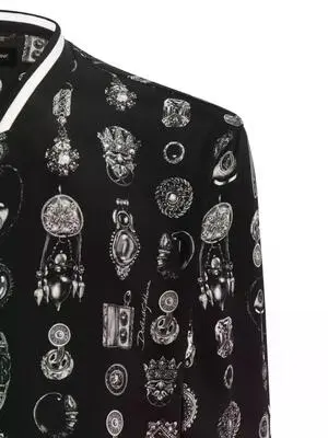 Dolce & Gabbana Jewel-print Zip Jacket - Black