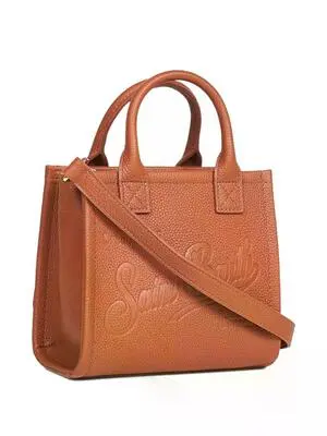 MC2 SAINT BARTH Mini Embossed Grained Leather Tote Bag - Brown