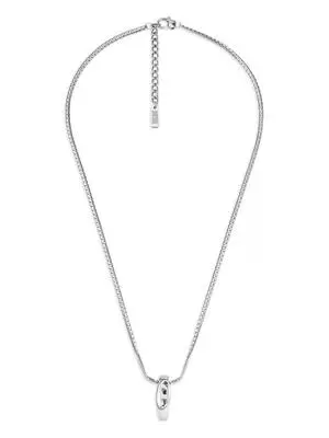 DIESEL® Oval Logo Ring Pendant Necklace