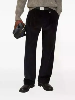 Burberry Cotton Corduroy Triple Pleat Trousers With Turn-up Cuffs