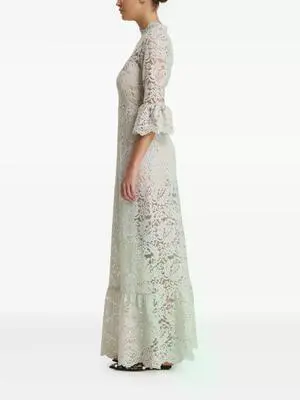 PNK Flared-sleeve Lace Maxi Dress