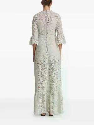 PNK Flared-sleeve Lace Maxi Dress
