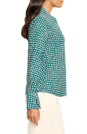 NIC+ZOE Shadow Dot Long Sleeve Top - Green Multi