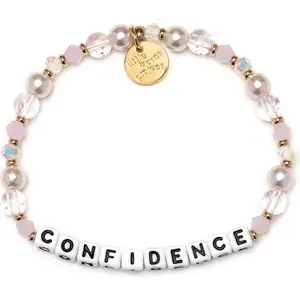 LITTLE WORDS PROJECT Confidence Beaded Stretch Bracelet - White
