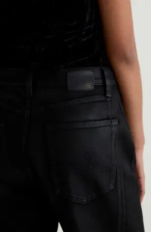 Ag Hattie Coated High-waist Ankle Barrel Jeans
