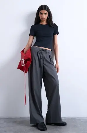 Topshop Cotton Drawstring Pants