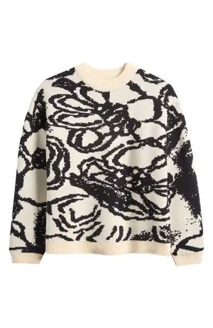 Topshop Floral Jacquard Pullover Sweater