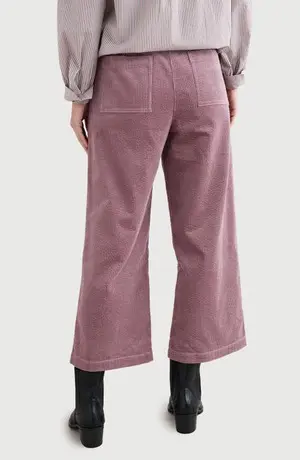 SEASALT CORNWALL Asphodel Crop Wide-leg Corduroy Pants - Elderberry