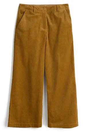 SEASALT CORNWALL Asphodel Crop Wide Leg Corduroy Pants - Marshland