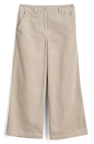 SEASALT CORNWALL Asphodel Crop Wide Leg Corduroy Pants - Birch