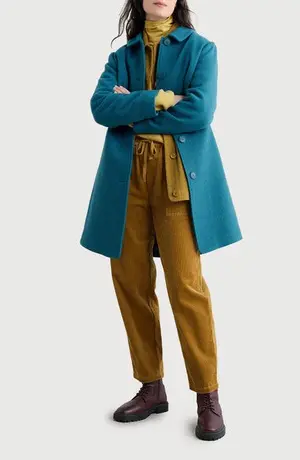 SEASALT CORNWALL Wood Cabin Longline Coat - Teal