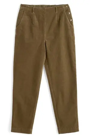 SEASALT CORNWALL Crackington Sailor Button Crop Pull-on Pants - Laurel
