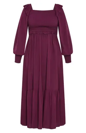 City Chic Saddie Long Sleeve Maxi Dress