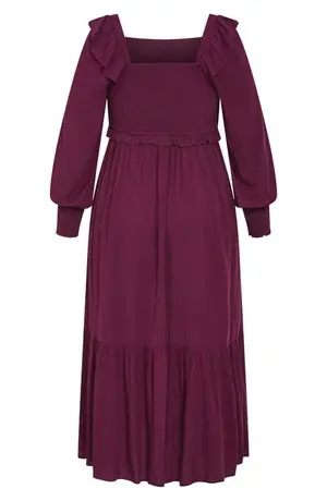City Chic Saddie Long Sleeve Maxi Dress