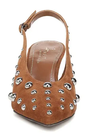 27 EDIT NATURALIZER Elaine Studded Slingback Pumps - Dark Chestnut Brown