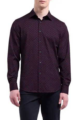 Bugatchi Jimmy Ooohcotton® Geo Pattern Button-up Shirt
