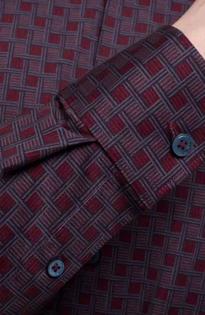 Bugatchi Jimmy Ooohcotton® Geo Pattern Button-up Shirt
