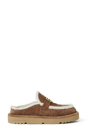 Fendi Ff Logo Shearling Lined Clog