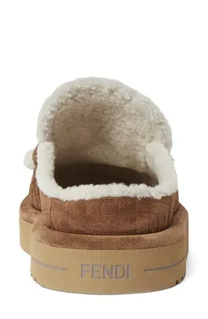 Fendi Ff Logo Shearling Lined Clog