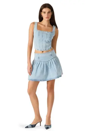 Steve Madden Rhinestone Denim Skirt