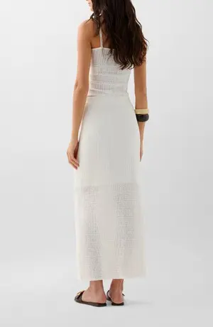 SCALPERS Pointelle Knit Midi Skirt