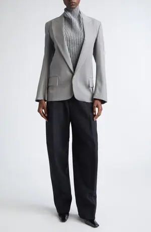 Victoria Beckham Sculptural Sleeve Virgin Wool Jacket