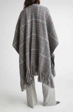 Johnstons Of Elgin Plaid Wool Cape
