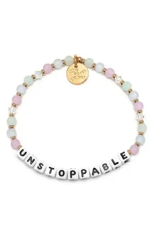 LITTLE WORDS PROJECT Unstoppable Beaded Stretch Bracelet - White/pink Multi