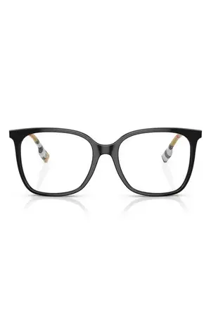 Burberry 54mm Square Full Rim Optical Glasses - Black/demo Lens