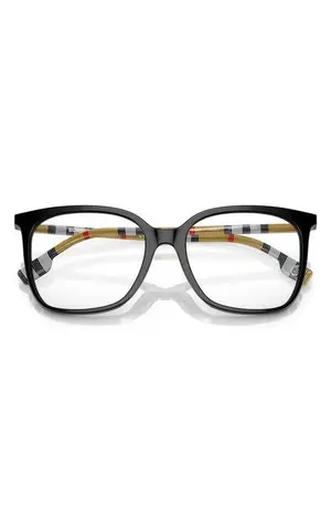 Burberry 54mm Square Full Rim Optical Glasses - Black/demo Lens