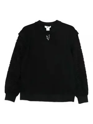 TWINSET Knitted Top With Lace Sleeves