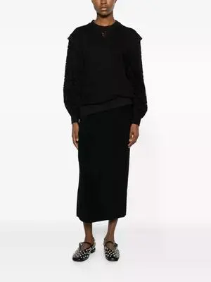 TWINSET Knitted Top With Lace Sleeves