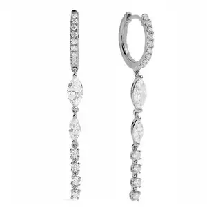 MAZIN JEWELS Empress Dangle Earrings - Silver