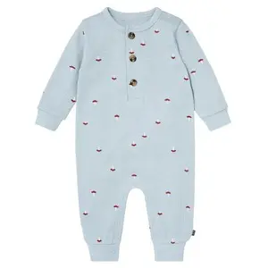 MODERN MOMENTS™ BY GERBER Long Leg Slouch Romper - Blue Mushroom