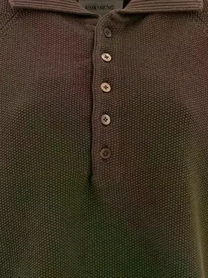 UMARMUNG Buttoned Polo-neck Top - Brown