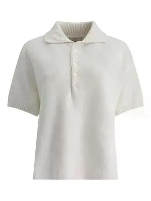 UMARMUNG Ribbed-collar Polo Top