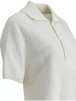 UMARMUNG Ribbed-collar Polo Top