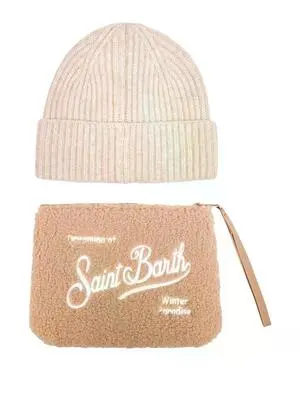 MC2 SAINT BARTH Ribbed Knit Beanie With Pouch - Brown