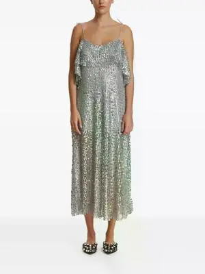 PNK Sequin Ruffled Midi Dress