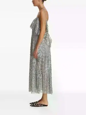 PNK Sequin Ruffled Midi Dress