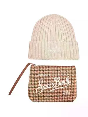 MC2 SAINT BARTH Aline Clutch Bag And Wengen Beanie Hat Set - Neutrals