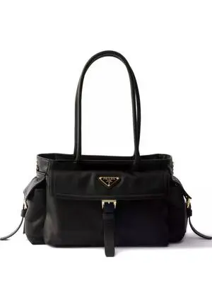 Prada Medium Leather Tote Bag - Black