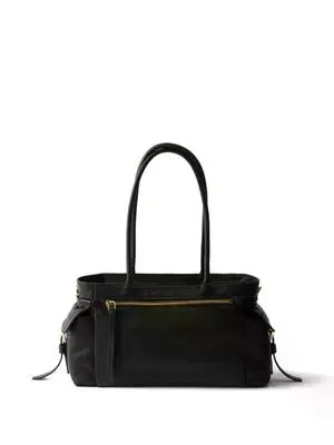 Prada Medium Leather Tote Bag - Black