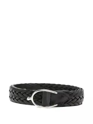 BRIGLIA 1949 Interwoven Leather Belt - Black