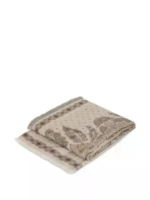 Etro Placed-print Wool Blanket - Neutrals