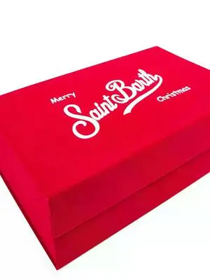 MC2 SAINT BARTH Ribbed Velvet Beanie With Pouch - Red