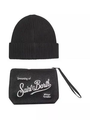 MC2 SAINT BARTH Embroidered Beanie Pouch - Black