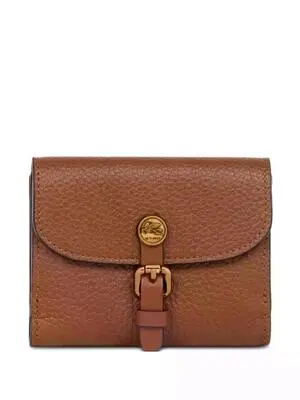 Etro Small Tumbled-leather Wallet - Brown