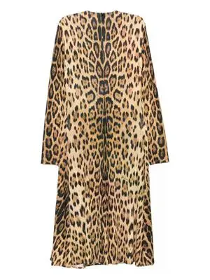 Roberto Cavalli Animal-print Draped Dress